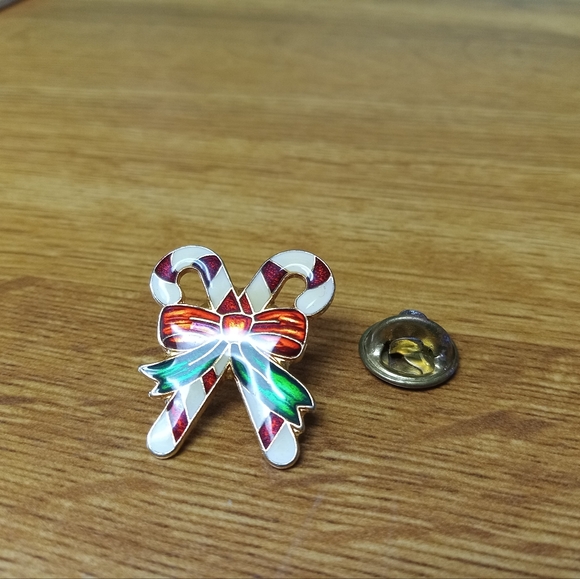 Jewelry | Golden Candy Cane Pinbrooch 1inch | Poshmark